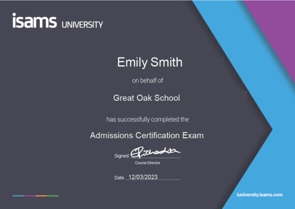 iUniversity Announces First Certification Exam Courses - iSAMS